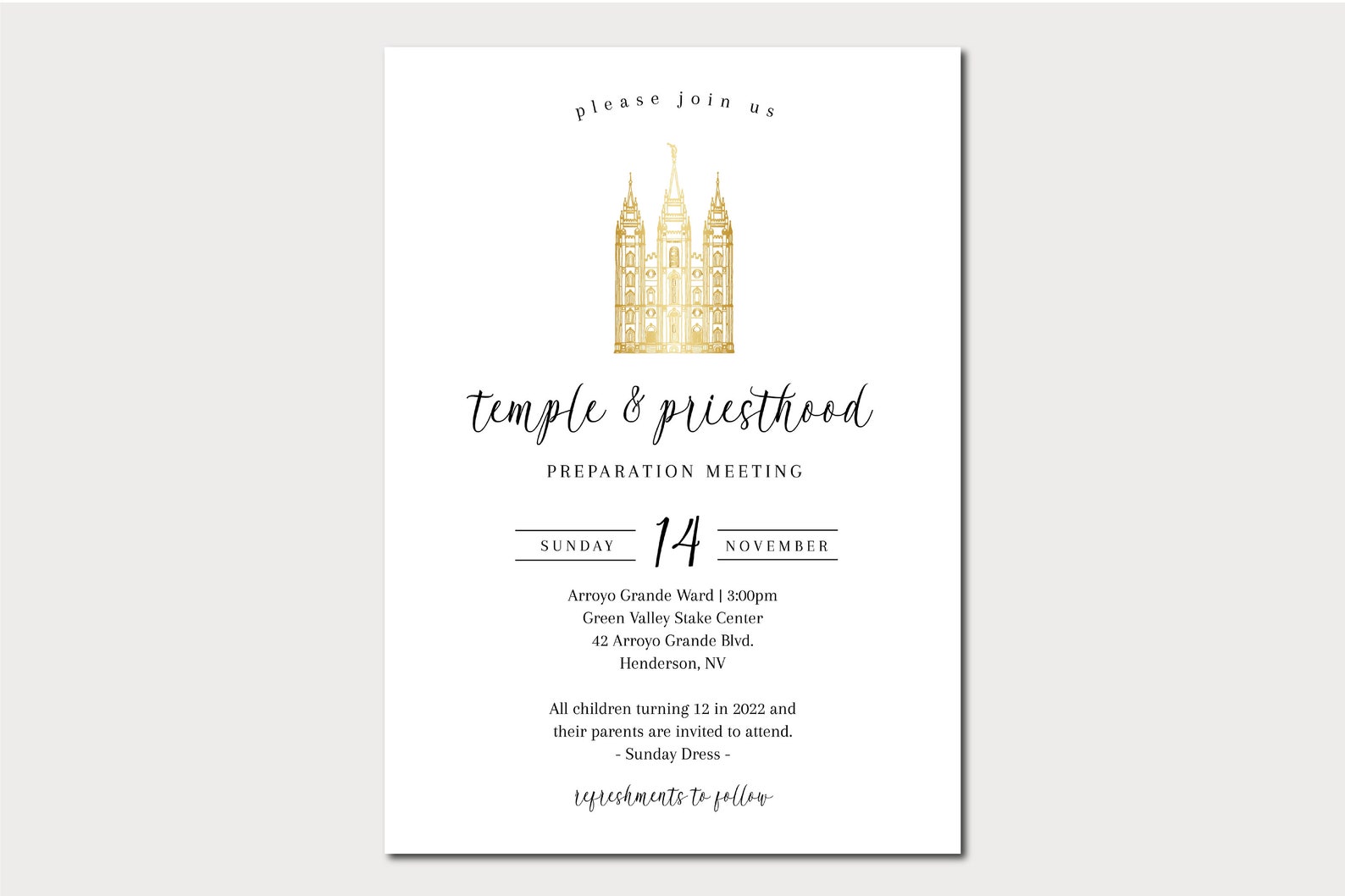 Temple and Priesthood Preview Invitation | LDS Temple & Priesthood ...