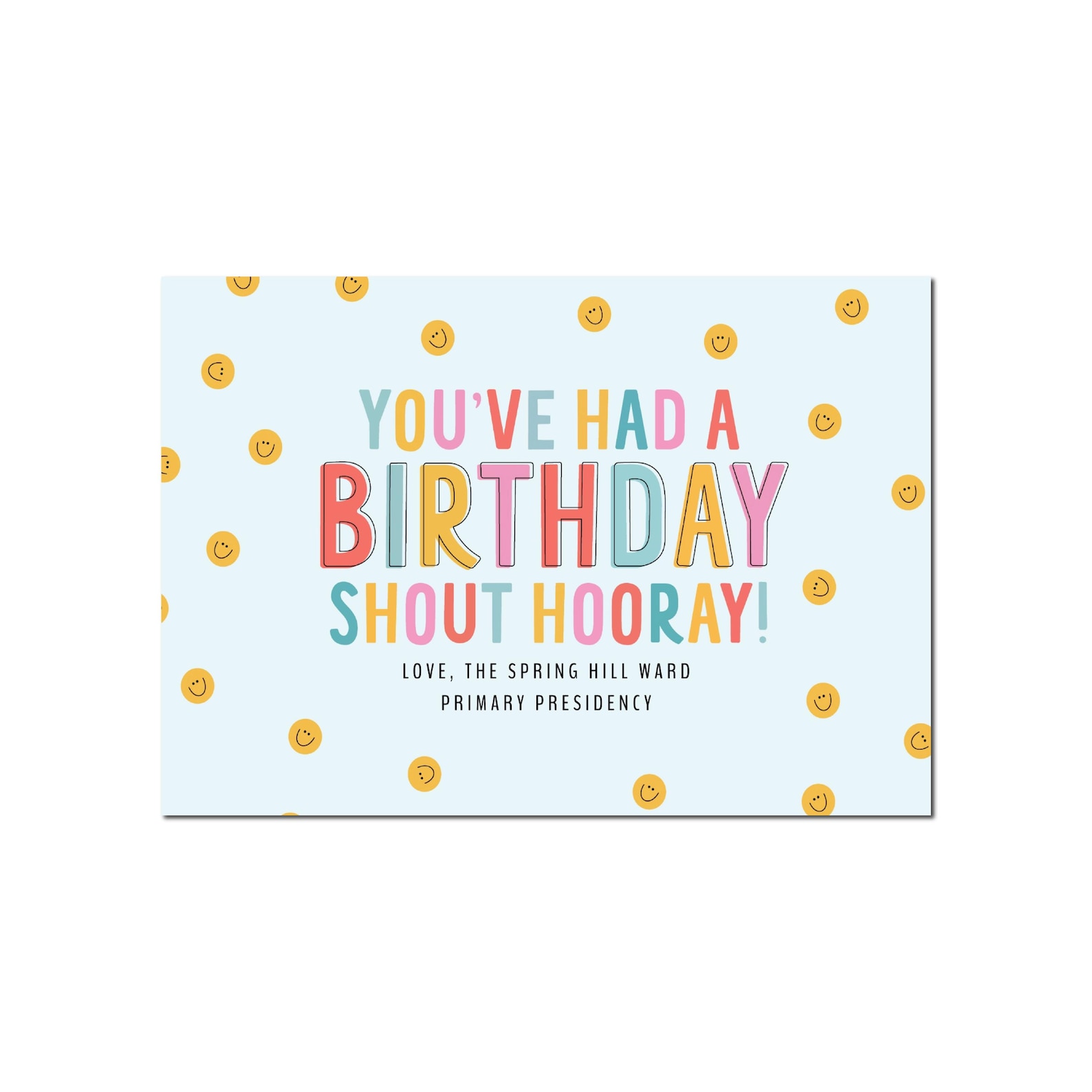Primary Birthday Gift Tag - You've Had a Birthday Shout Hooray - LDS ...