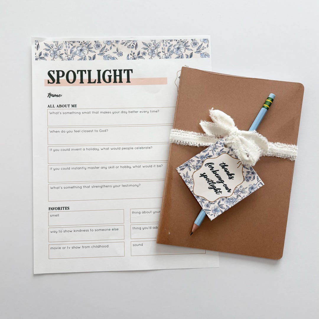 LDS Young Women Spotlight Form and Matching Gift Tag 2026 Youth Theme ...