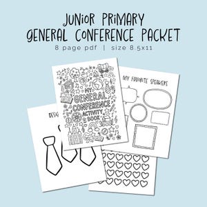 Junior Primary LDS General Conference Activity Packet, LDS Primary ...