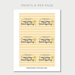 Lemonade Teacher Appreciation Tags, Staff Appreciation, Lemon Drink Tag ...