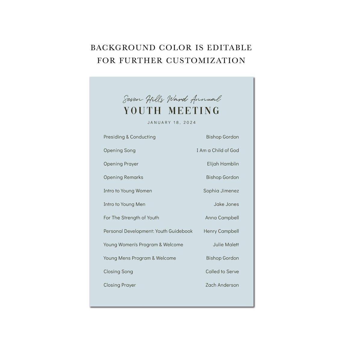 2024 LDS Youth Theme | Annual Youth Meeting Program Template | LDS ...