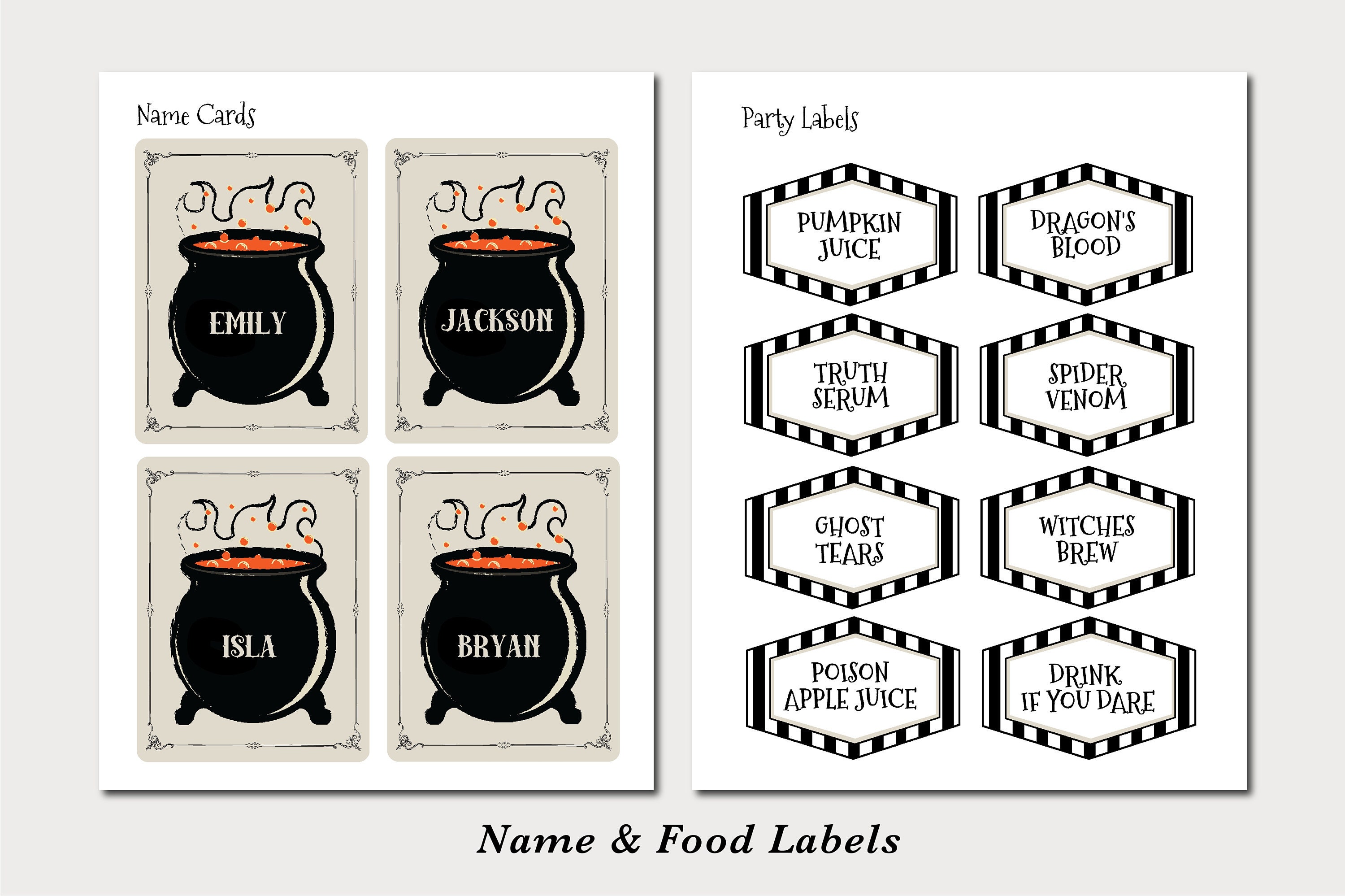 Halloween Party Pack Printables Editable Halloween Bundle Instant ...