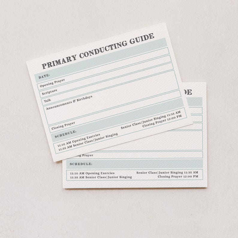 Primary Conducting Sheet Template | LDS Editable Conducting Sheet ...