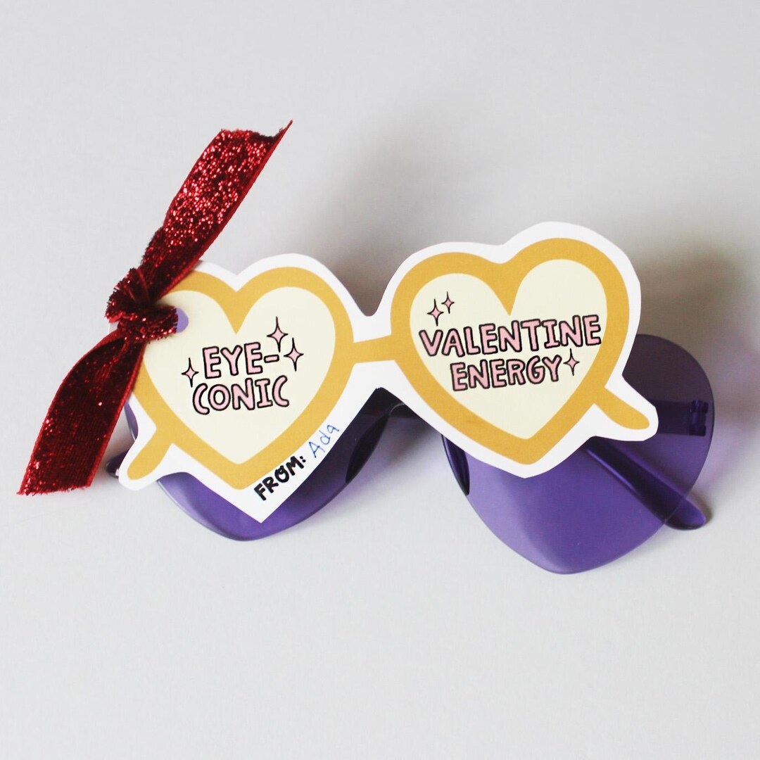 Heart Sunglasses Valentine's Day Card, Classroom Valentine Printable ...