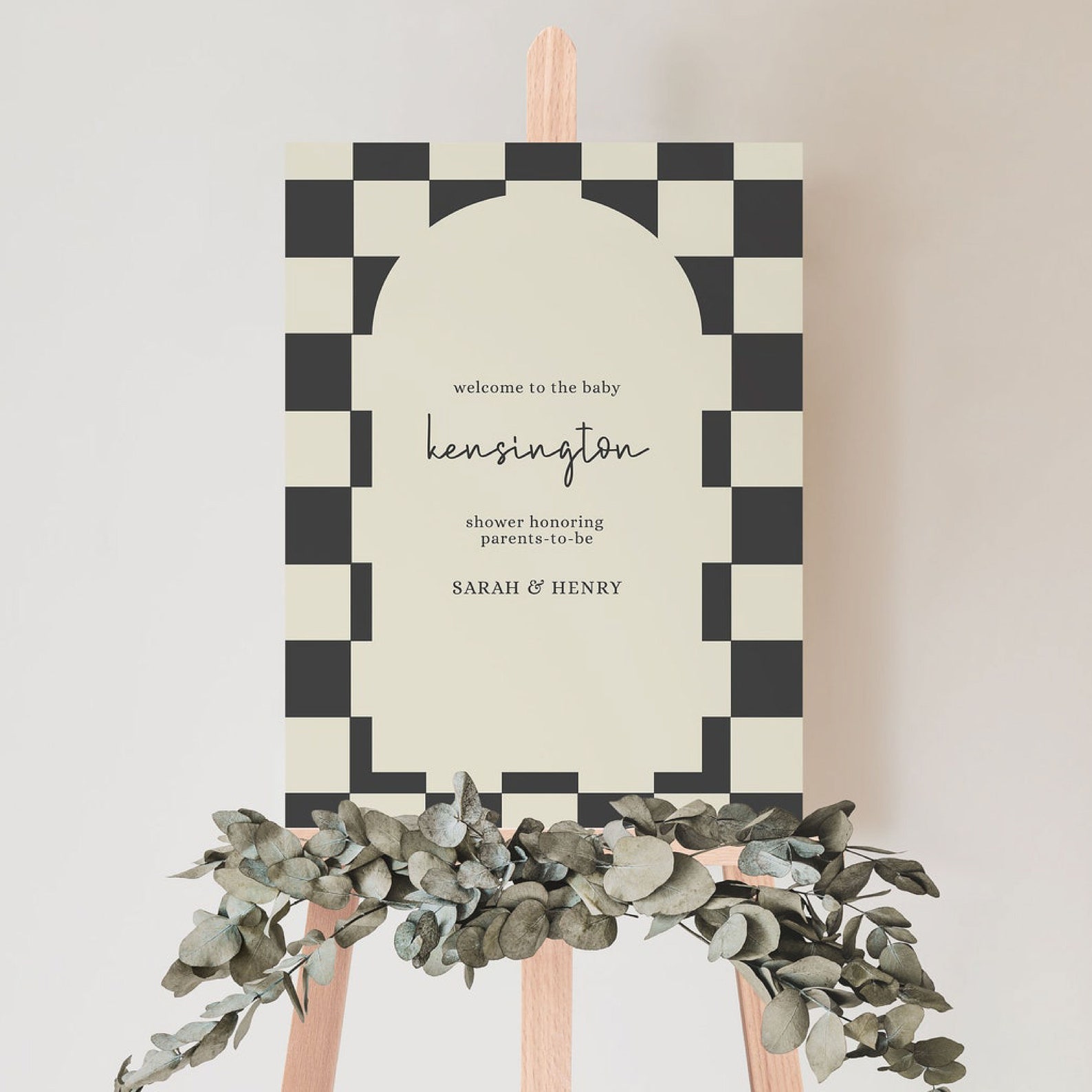 Check Baby Shower Welcome Sign, Checker Board Welcome Sign, Baby Shower ...