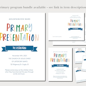 Primary Program Invitation | LDS Primary Presentation | Editable ...