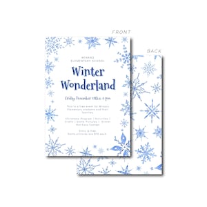 Editable Winter Wonderland Party Invitation | Party Snowflake Winter ...
