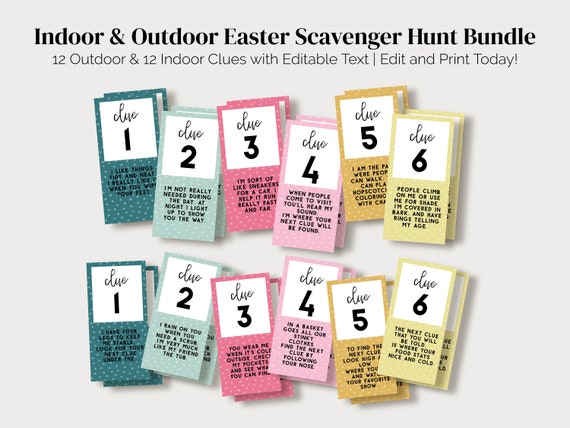 Easter Indoor & Outdoor Scavenger Hunt Printable Easter | Etsy