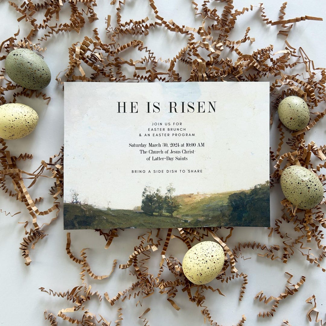 Religious Easter Celebration Invitation Template | He is Risen Invite ...