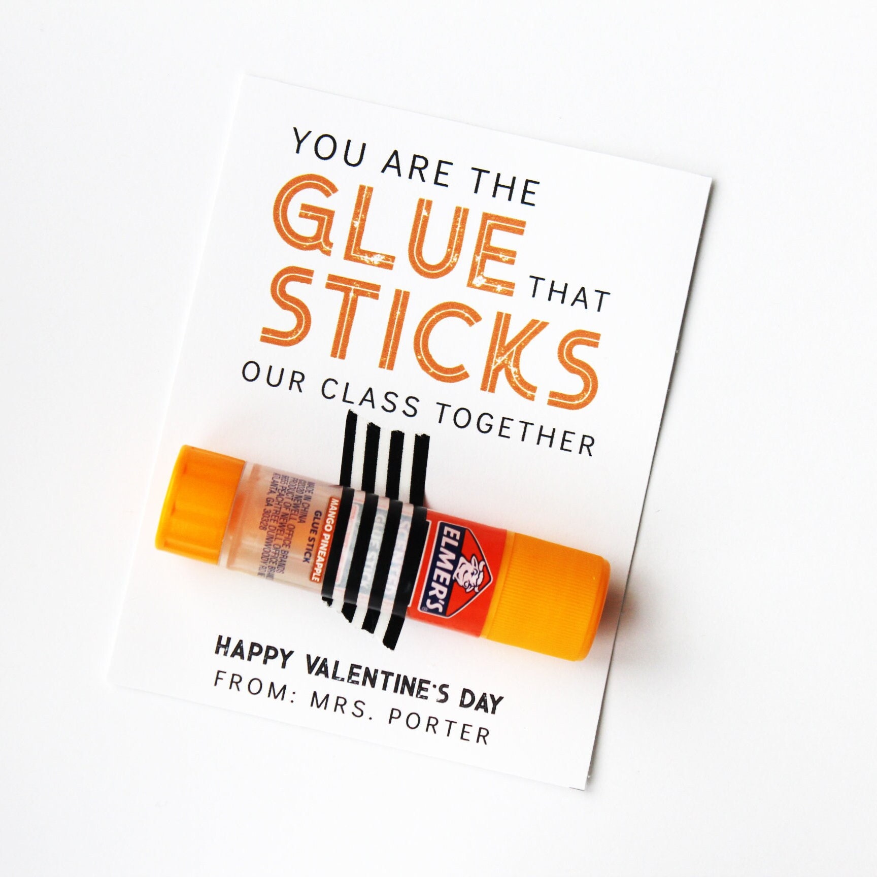 Glue Stick Teacher Valentine Tags, Class Valentine From Teacher ...