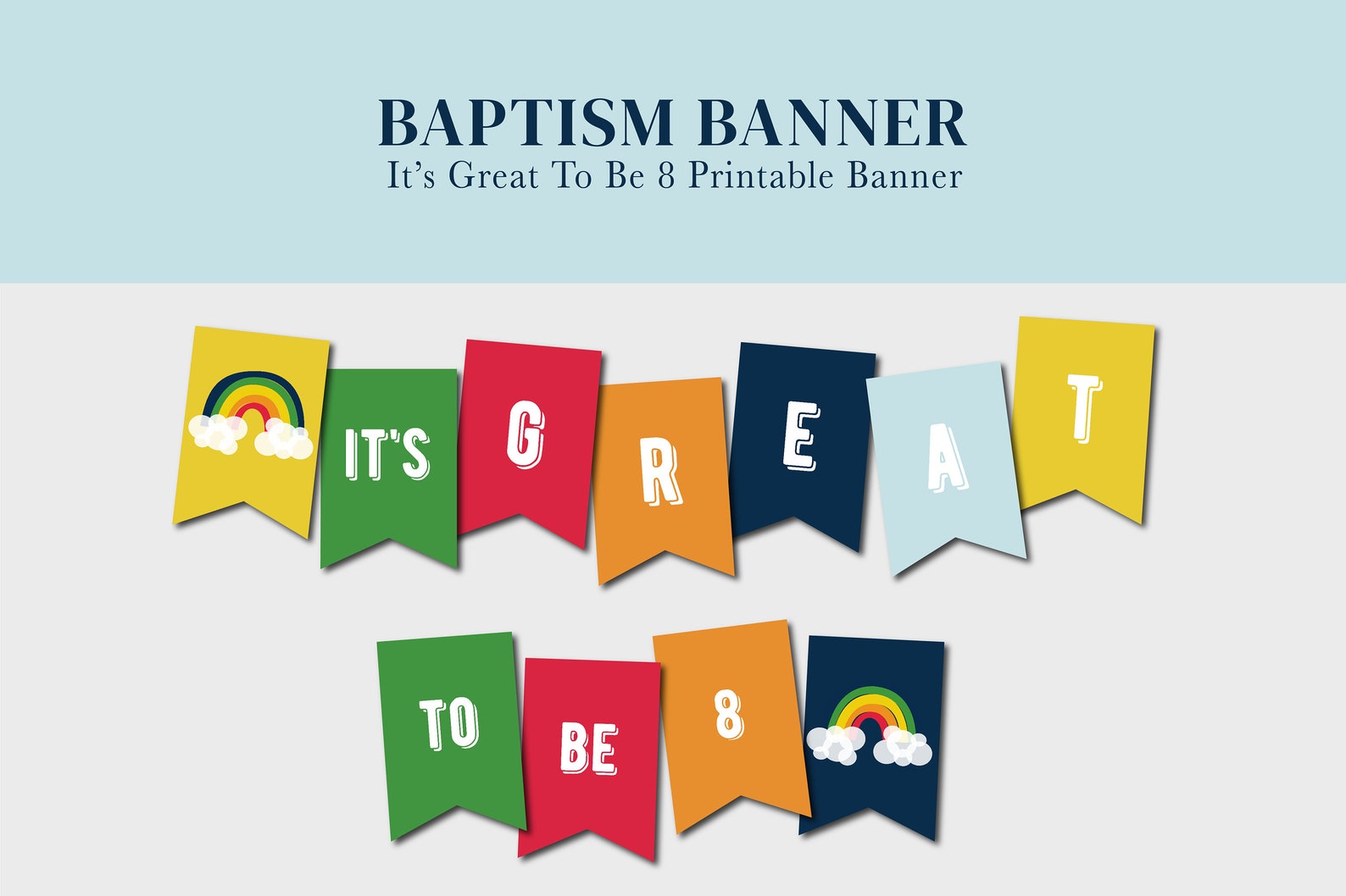 LDS Baptism Preview Bundle | Rainbow LDS Baptism Decor | Baptism ...