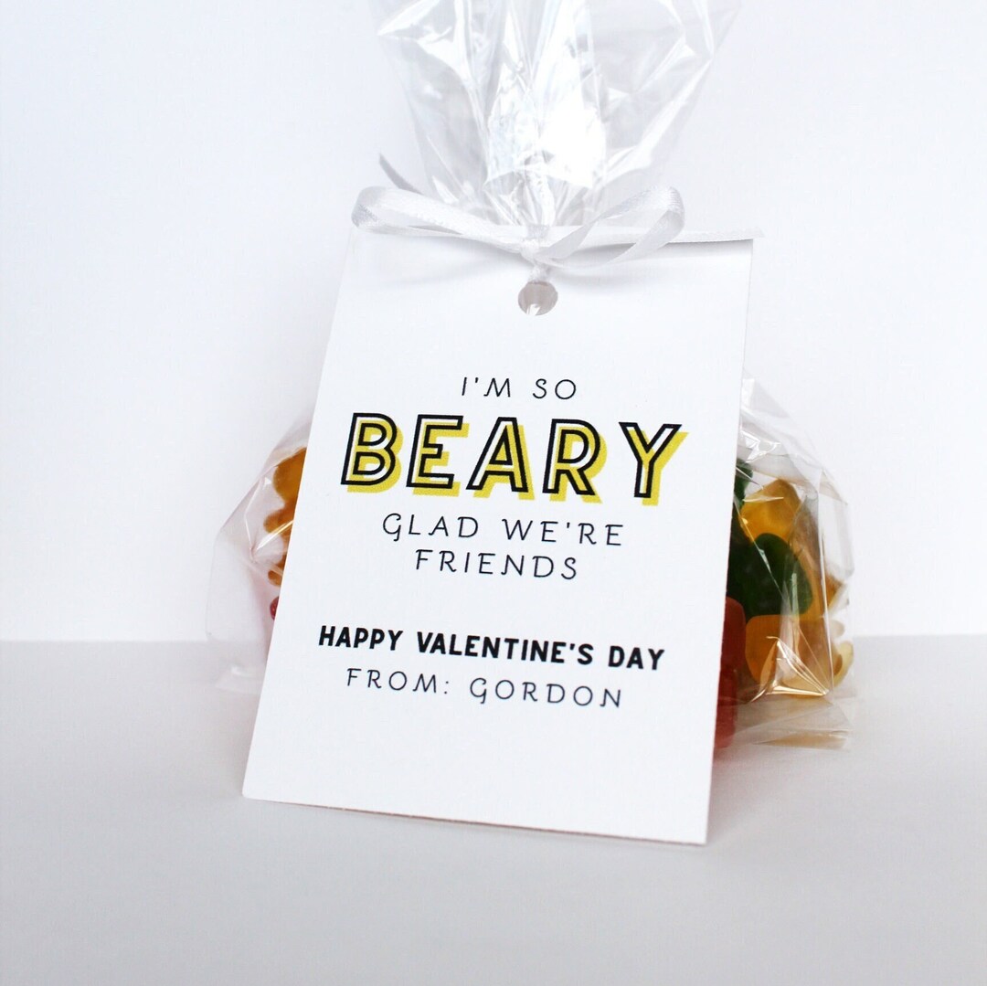 Gummy Bears Valentine Tags, Gummy Bear Gift Tags, Classroom Valentine ...