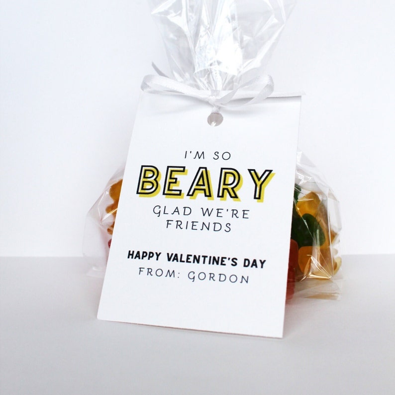 Gummy Bears Valentine Tags, Gummy Bear Gift Tags, Classroom Valentine ...