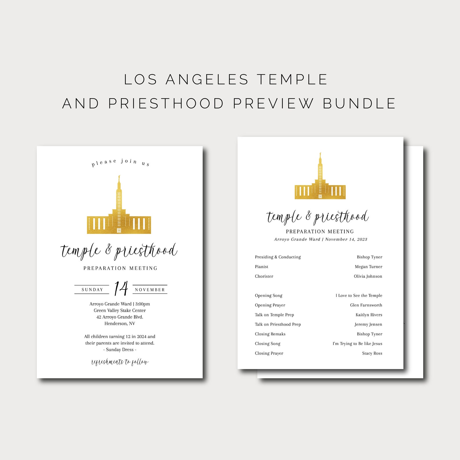Los Angeles, CA LDS Temple and Priesthood Preview Invitation | LDS ...