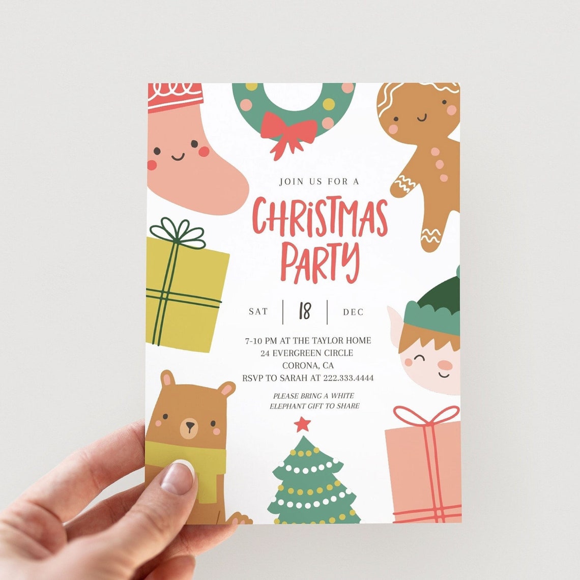 Editable Kids Christmas Party Invitation Christmas Party - Etsy Canada