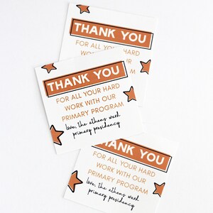 Primary Program Thank You, Primary Program Appreciation, LDS Primary ...