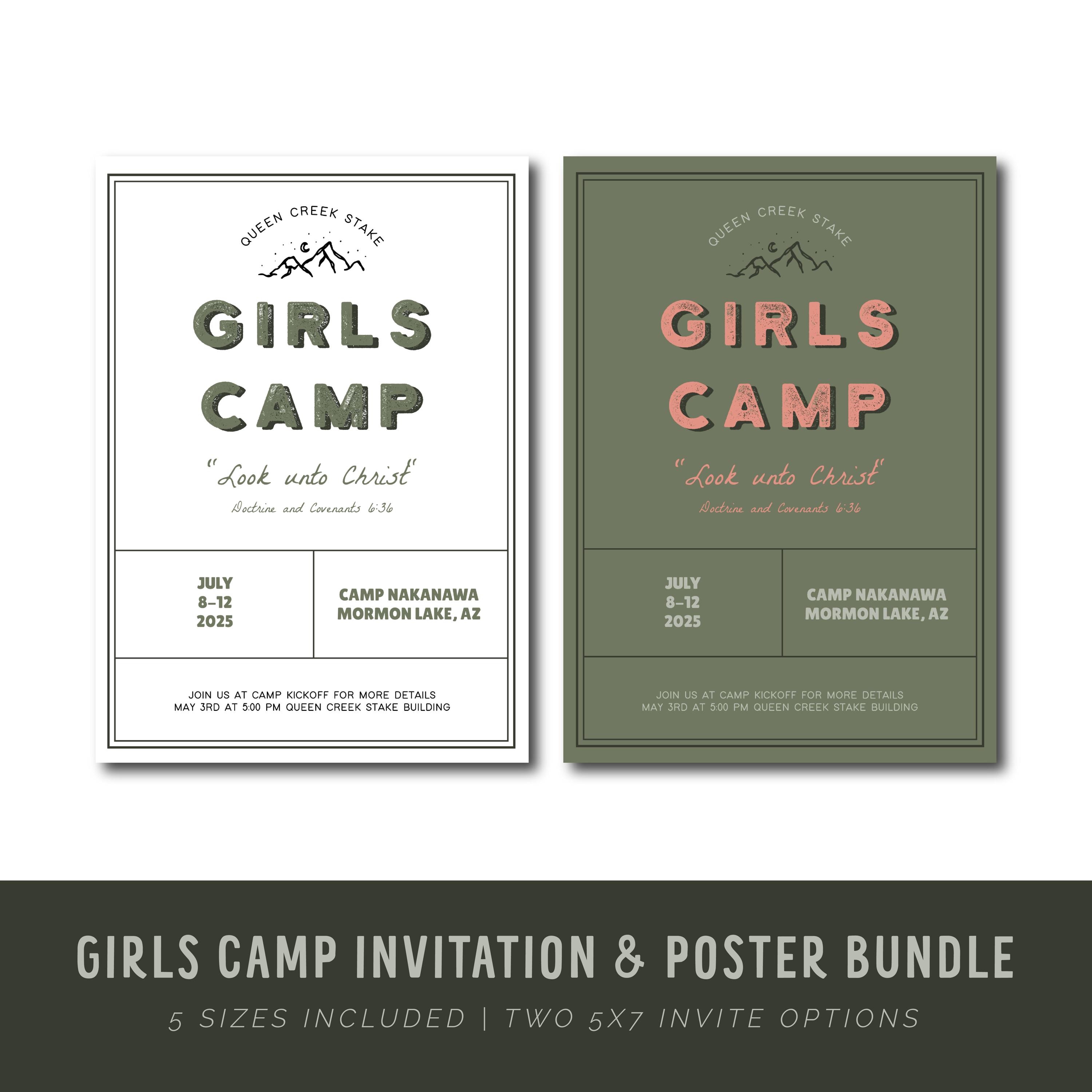 LDS Girls Camp Invitation Editable Young Women's Camp Invite 2025 Camp ...