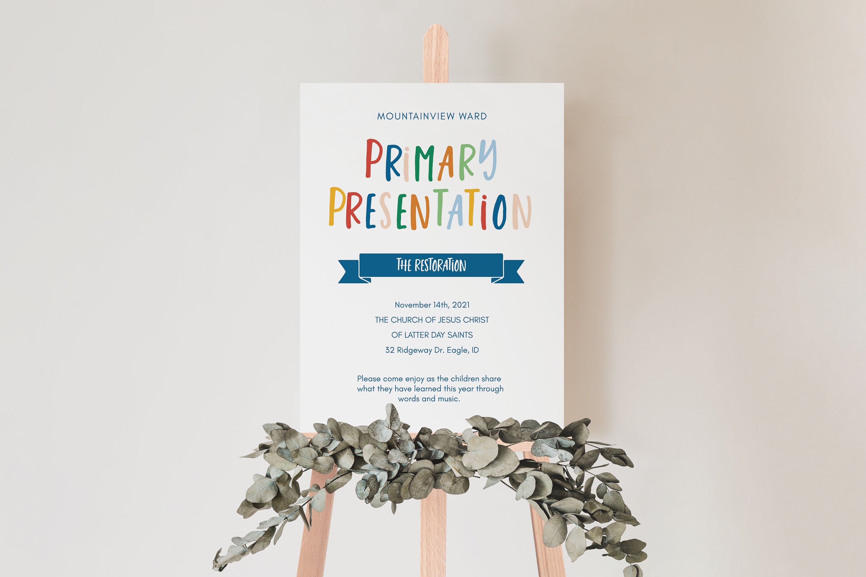 Primary Presentation Bundle LDS Primary Presentation Sacrament Program Primary Program Editable ...