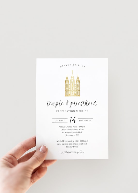 Temple and Priesthood Preview Invitation LDS Temple & | Etsy