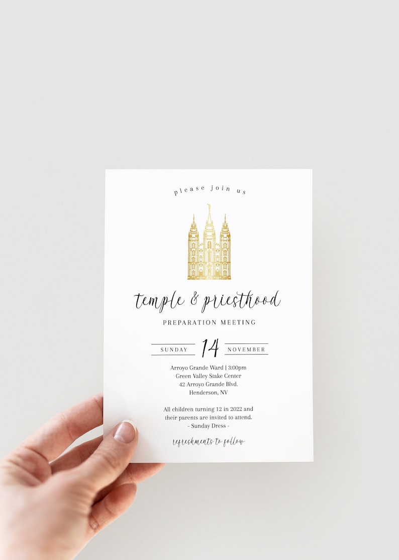 Temple and Priesthood Preview Invitation | LDS Temple & Priesthood ...
