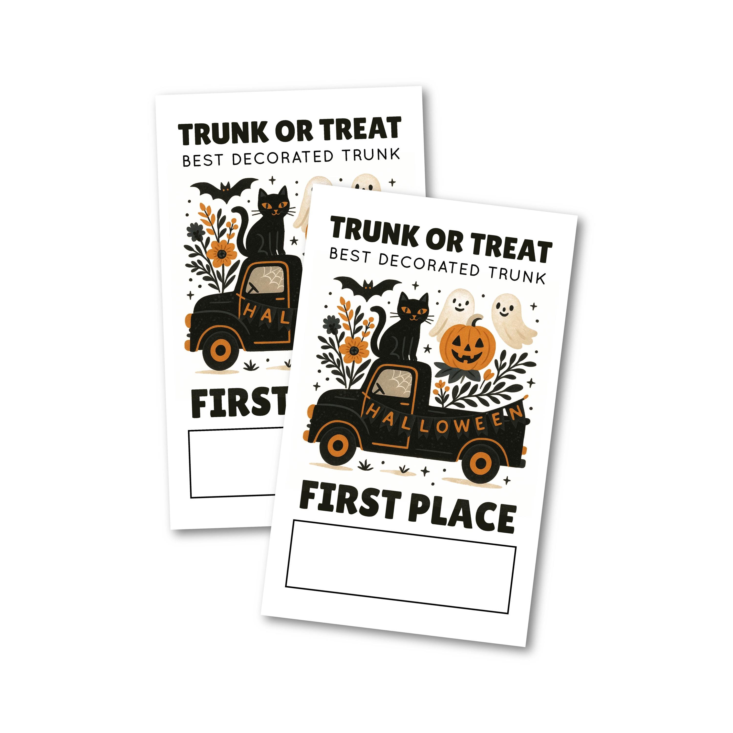 Trunk or Treat Award Certificate, Editable Trunk Decorating Contest ...