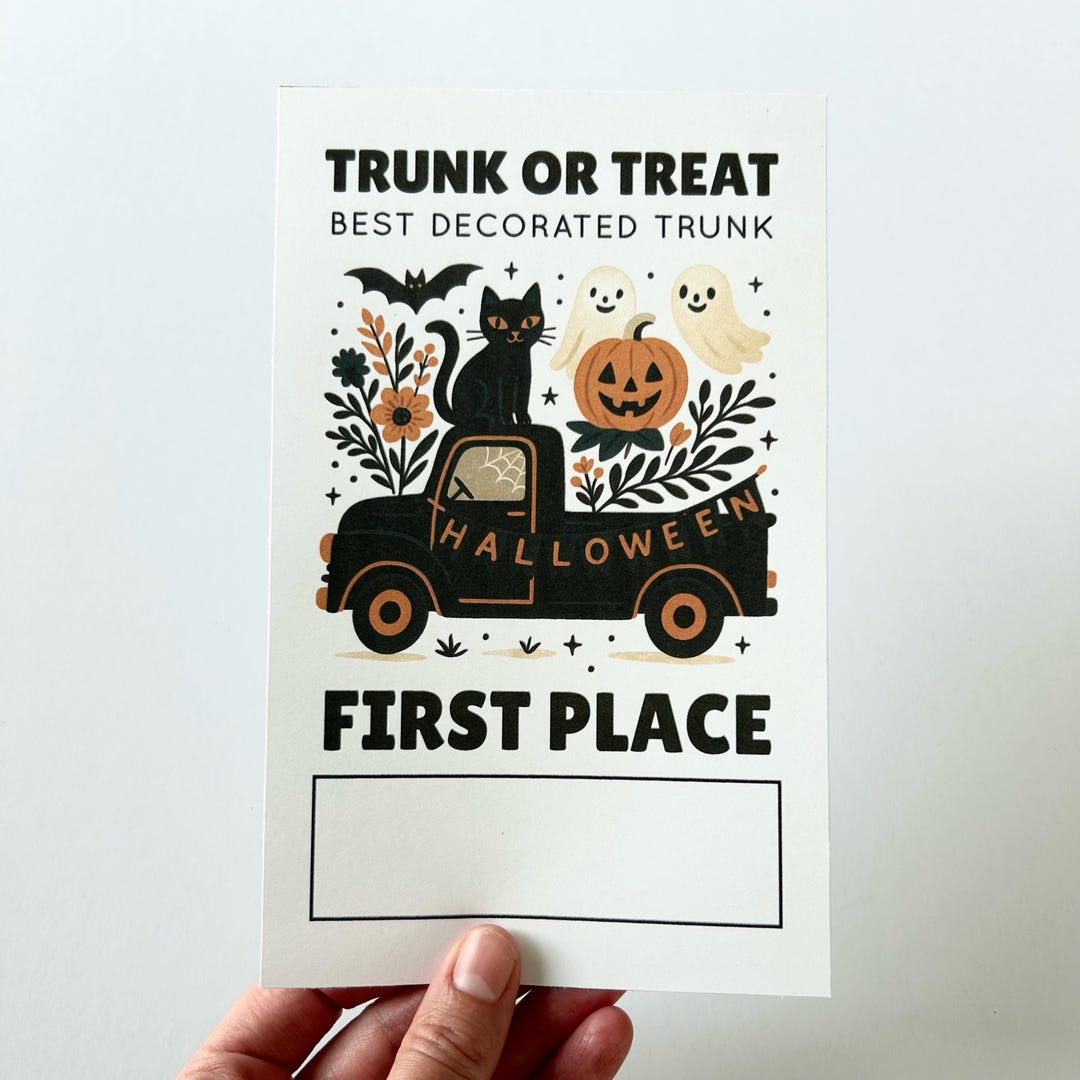 Trunk or Treat Award Certificate, Editable Trunk Decorating Contest ...