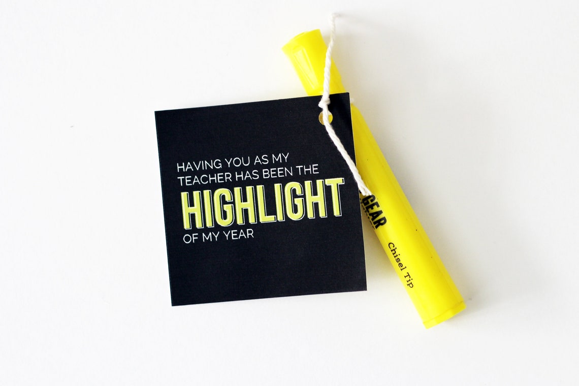 Highlighter Teacher Appreciation Tags Staff Appreciation - Etsy