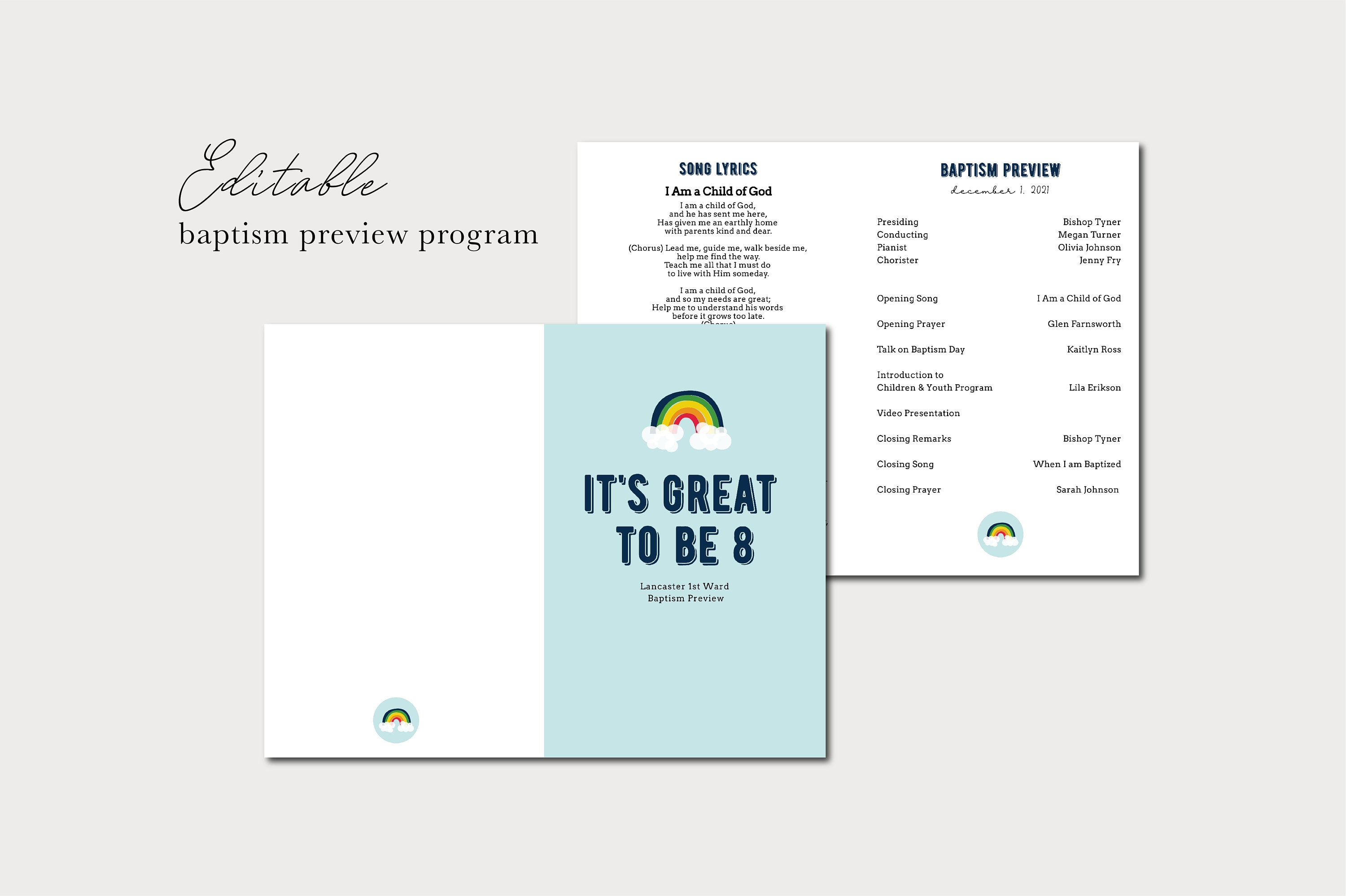 Rainbow Baptism Preview Program | LDS Baptism Preview | Rainbow Baptism ...