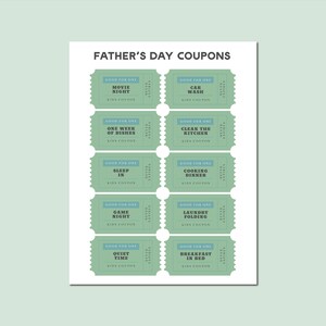 Father's Day Coupon | Birthday Coupon Book Template | Kids Fathers Day ...