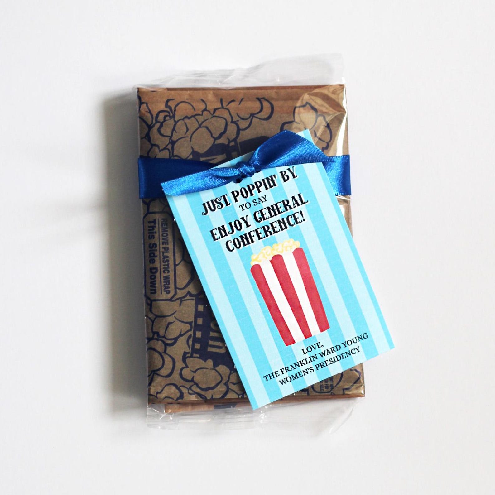 Popcorn General Conference Tag, General Conference Treat Tag Reminder ...