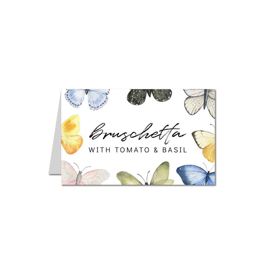 Editable Butterfly Food Labels | Butterfly Birthday Food Cards | Tent ...