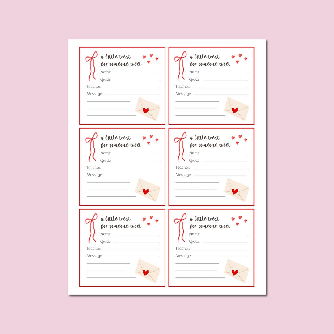 Valentine's Day Candy Gram Template, School Fundraiser Valentine ...