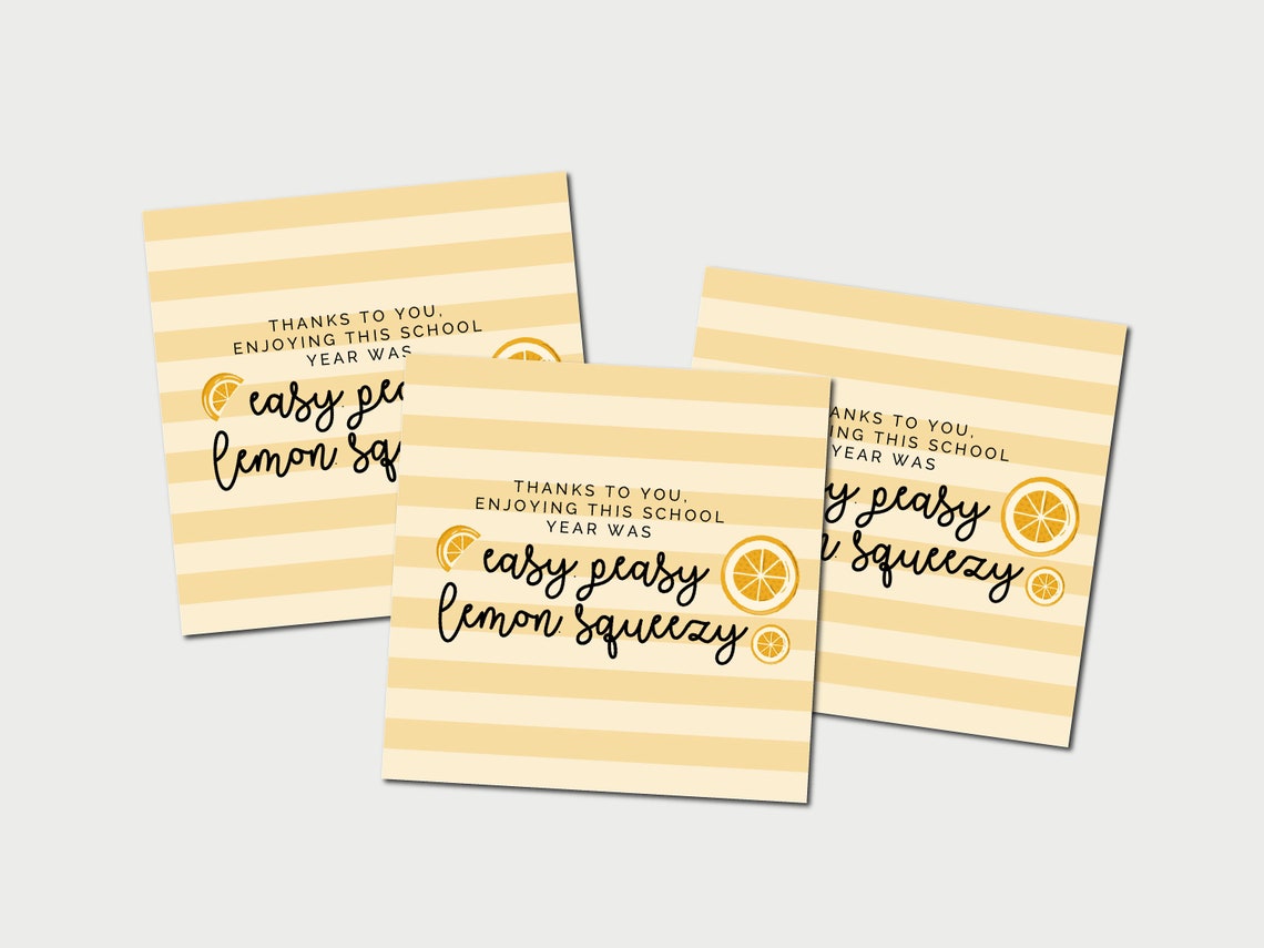 Lemonade Teacher Appreciation Tags, Staff Appreciation, Lemon Drink Tag ...