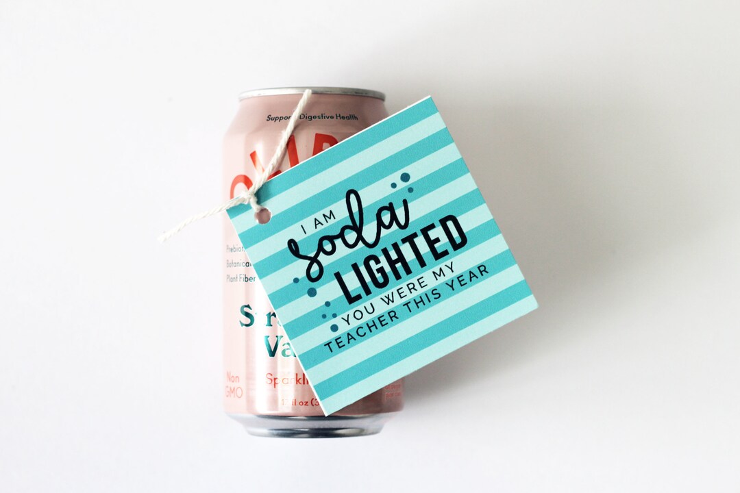 Soda Card Teacher Appreciation Tags, Staff Appreciation, Printable Gift ...