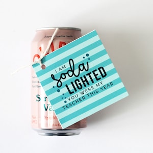 Soda Card Teacher Appreciation Tags, Staff Appreciation, Printable Gift ...