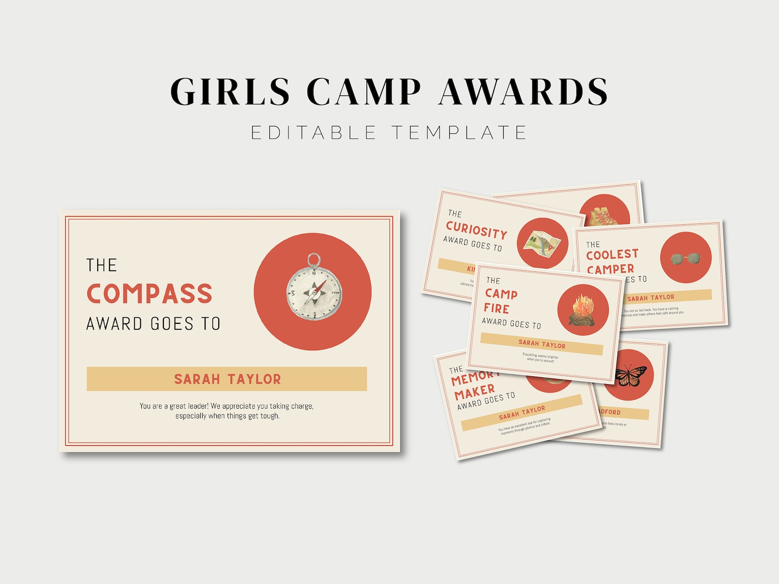 LDS Girls Camp Awards Young Women's Camp Award Printable Girls Camp LDS ...