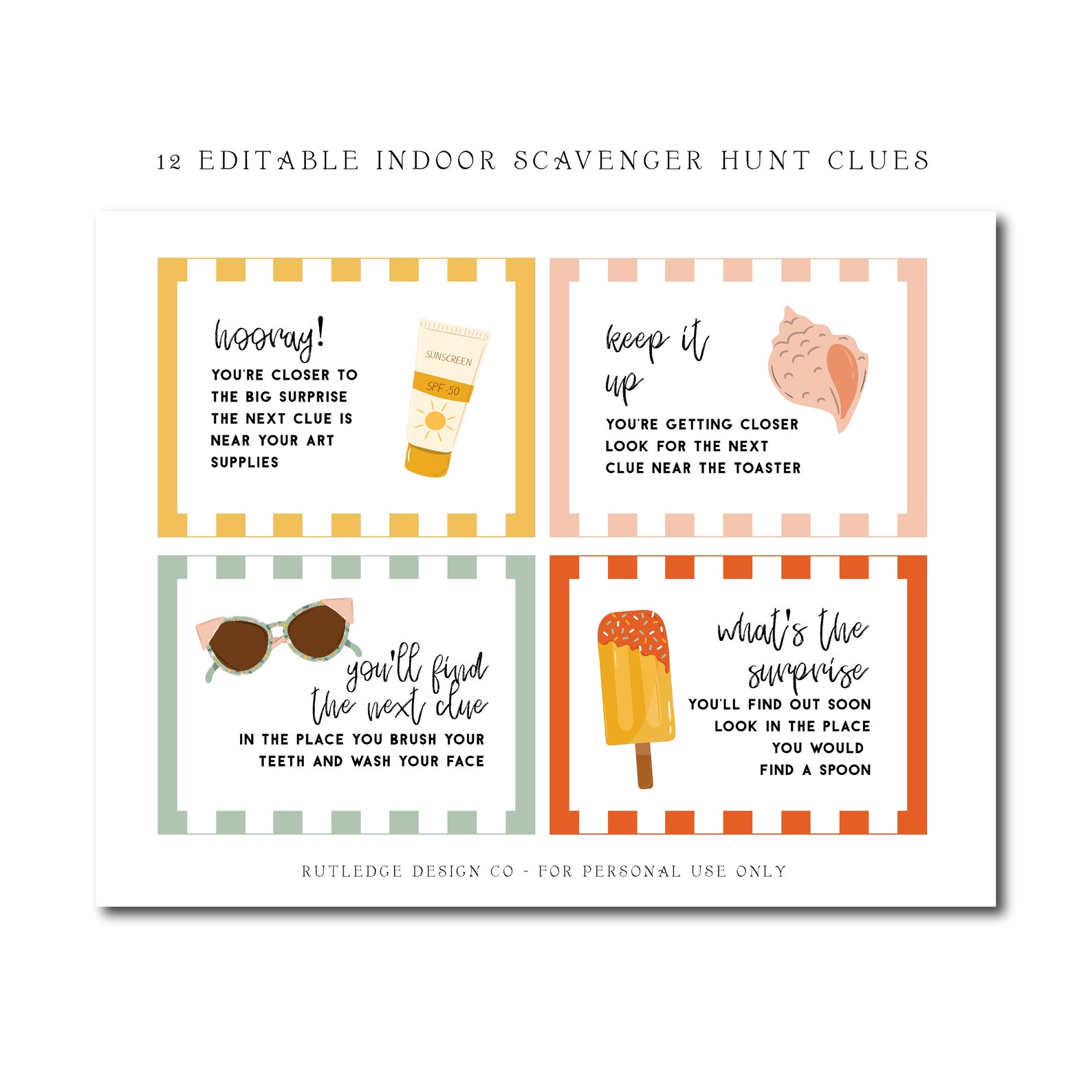 Beach Surprise Trip Scavenger Hunt & Tickets | Beach Reveal Scavenger ...