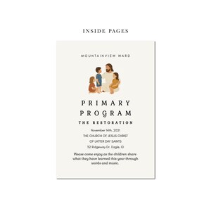 Primary Program Invitation | LDS Primary Presentation | Editable ...