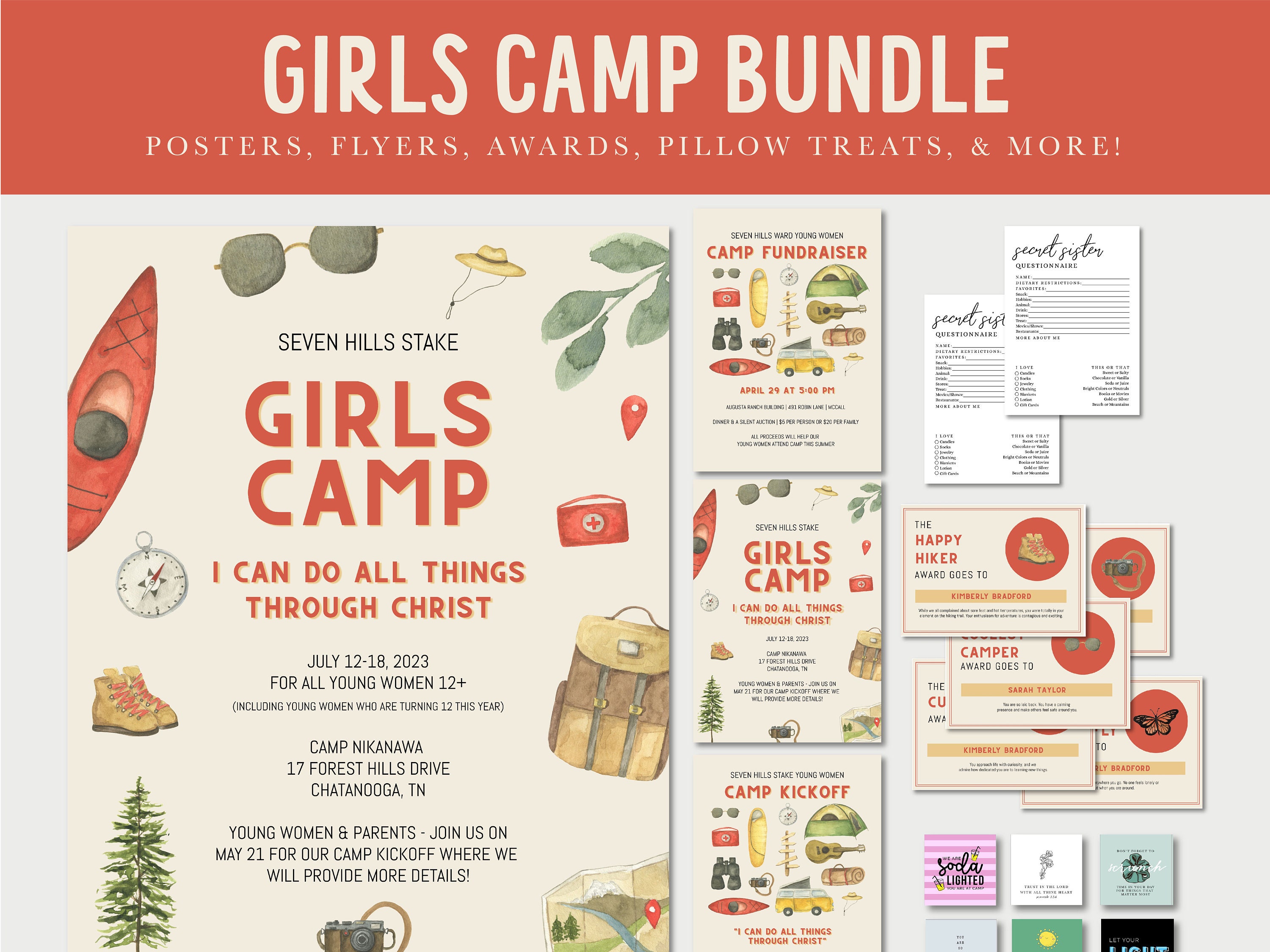 LDS Girls Camp Bundle Young Women's Camp Printables - Etsy