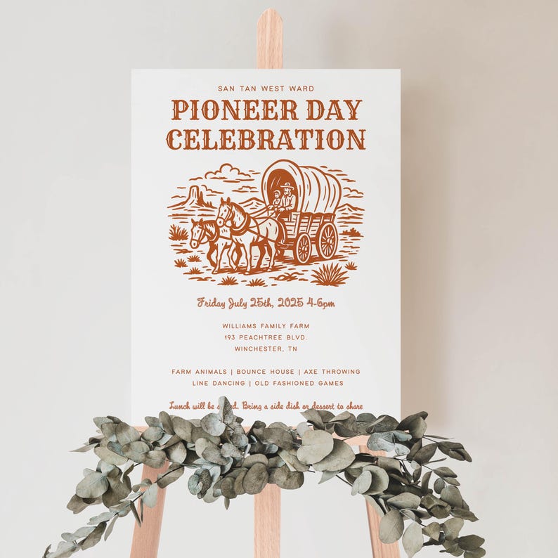 Editable LDS Pioneer Day Celebration Invitation, Pioneer Day Trek ...