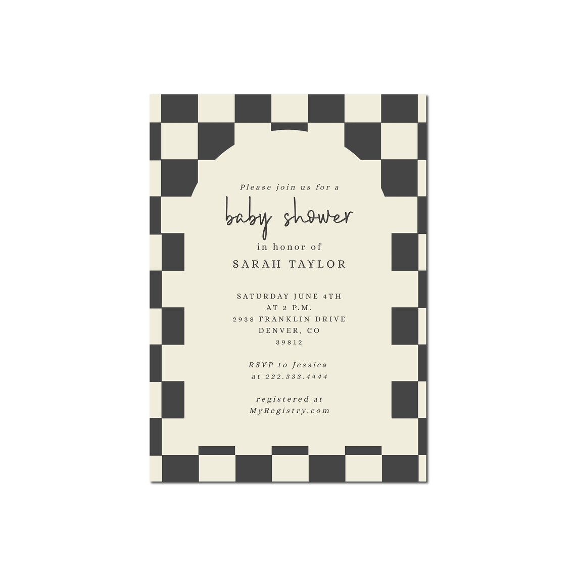 Checkers Baby Shower Invitation Checkerboard Baby Shower - Etsy