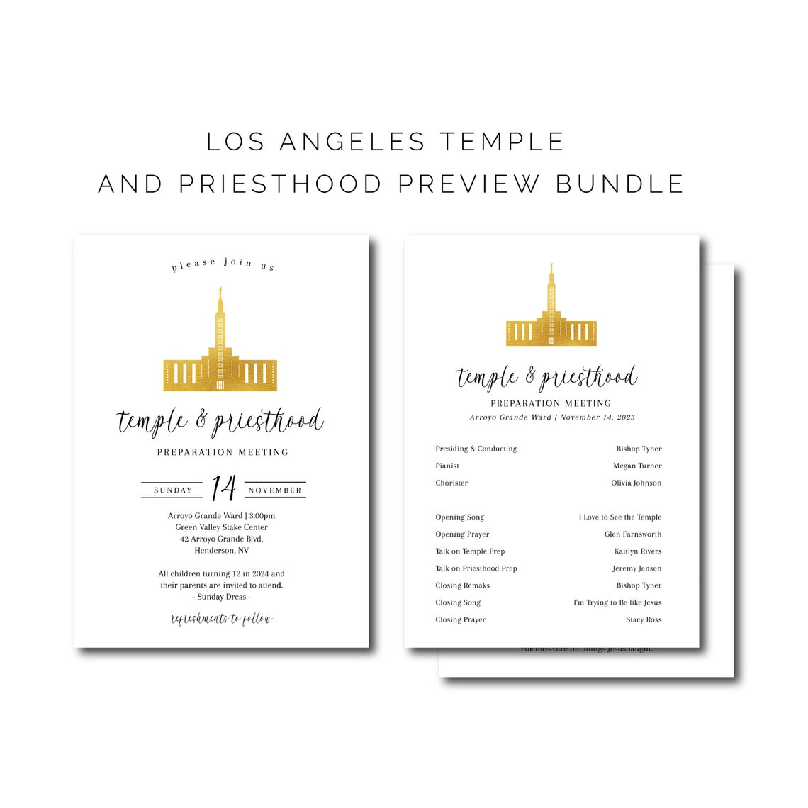 Los Angeles, CA LDS Temple and Priesthood Preview Invitation | LDS ...