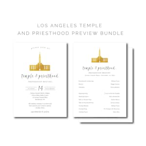 Los Angeles, CA LDS Temple and Priesthood Preview Invitation | LDS ...