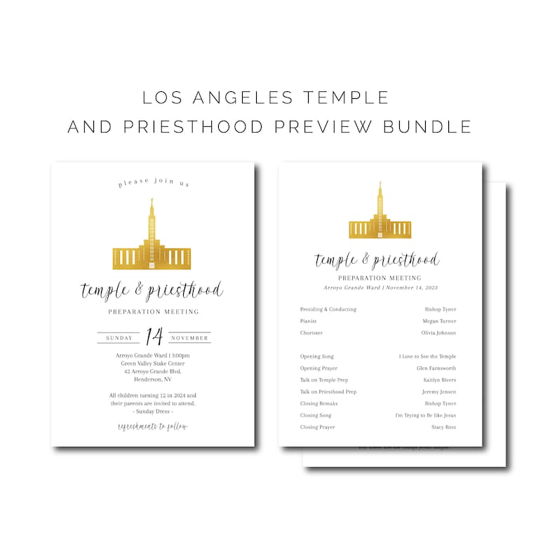 Los Angeles, CA LDS Temple and Priesthood Preview Invitation | LDS ...