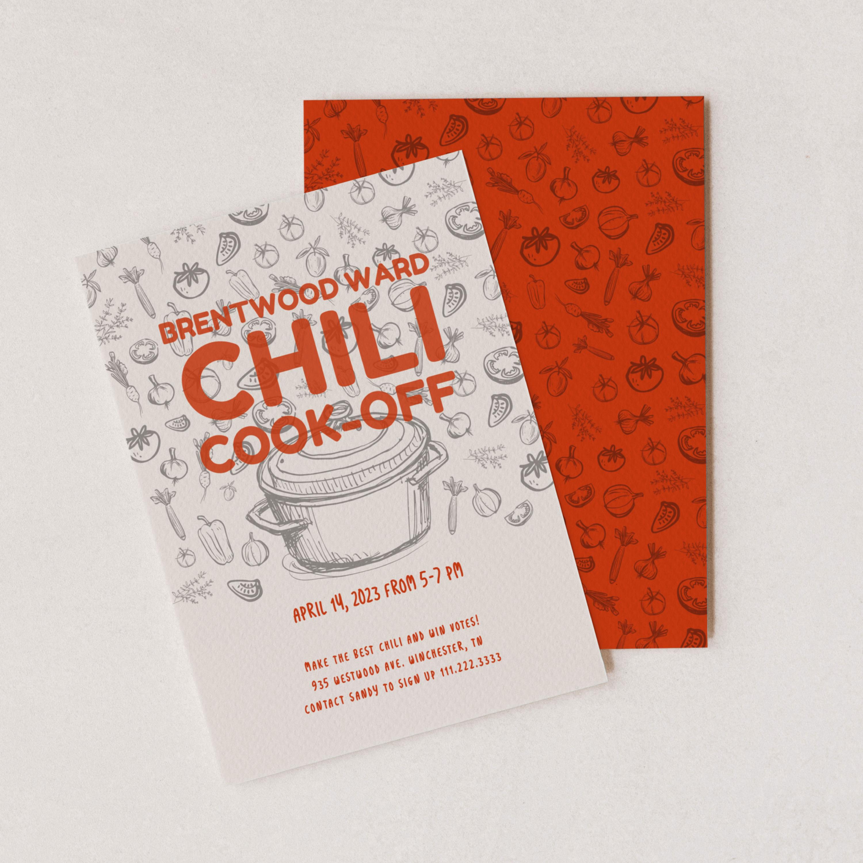 Chili Cook off Flyer | Invitation Digital Download | Chili Cookout ...