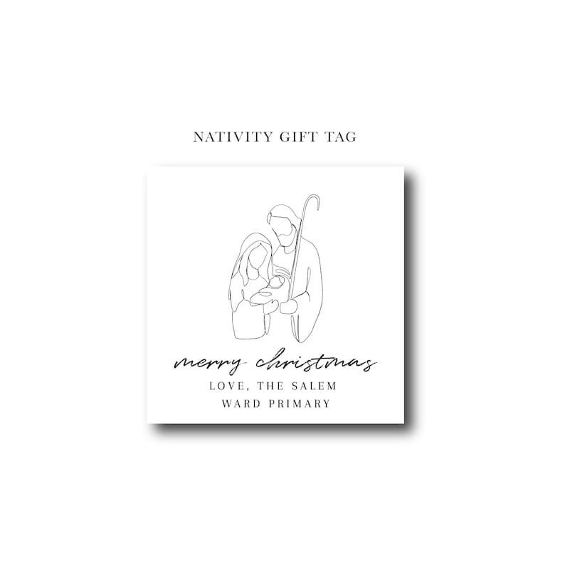 Nativity Christmas Gift Tag Religious Christmas Tag LDS Primary Gift ...