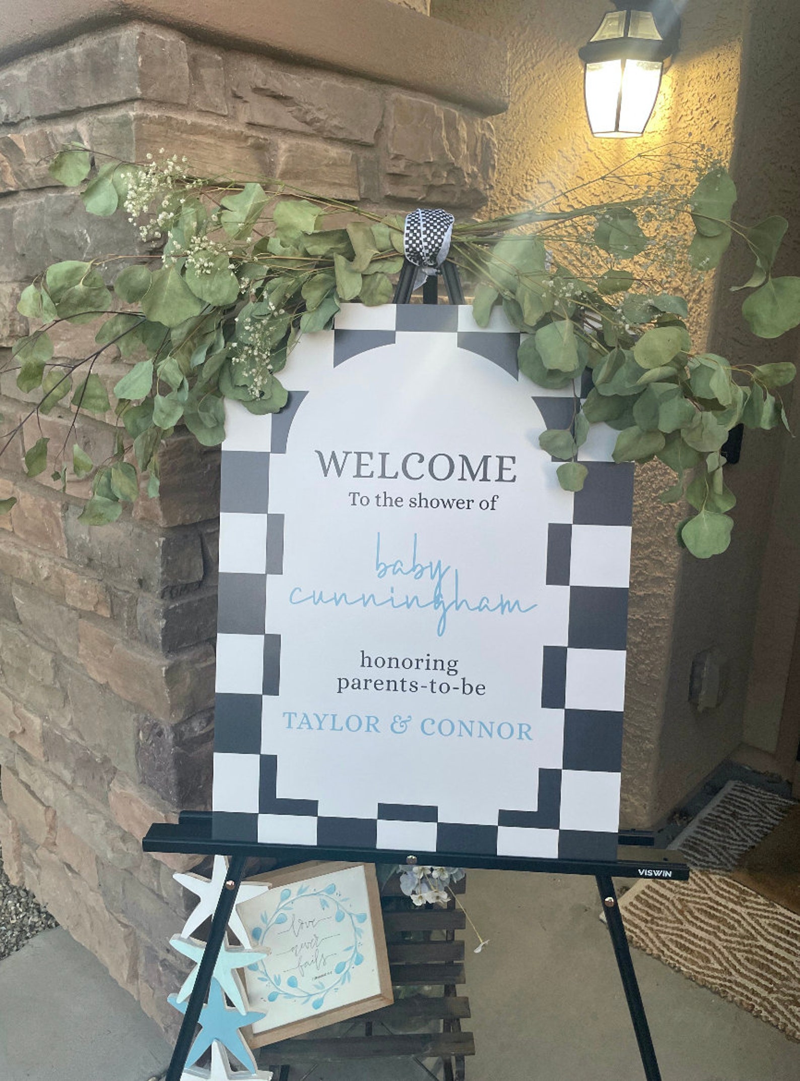 Check Baby Shower Welcome Sign, Checker Board Welcome Sign, Baby Shower ...