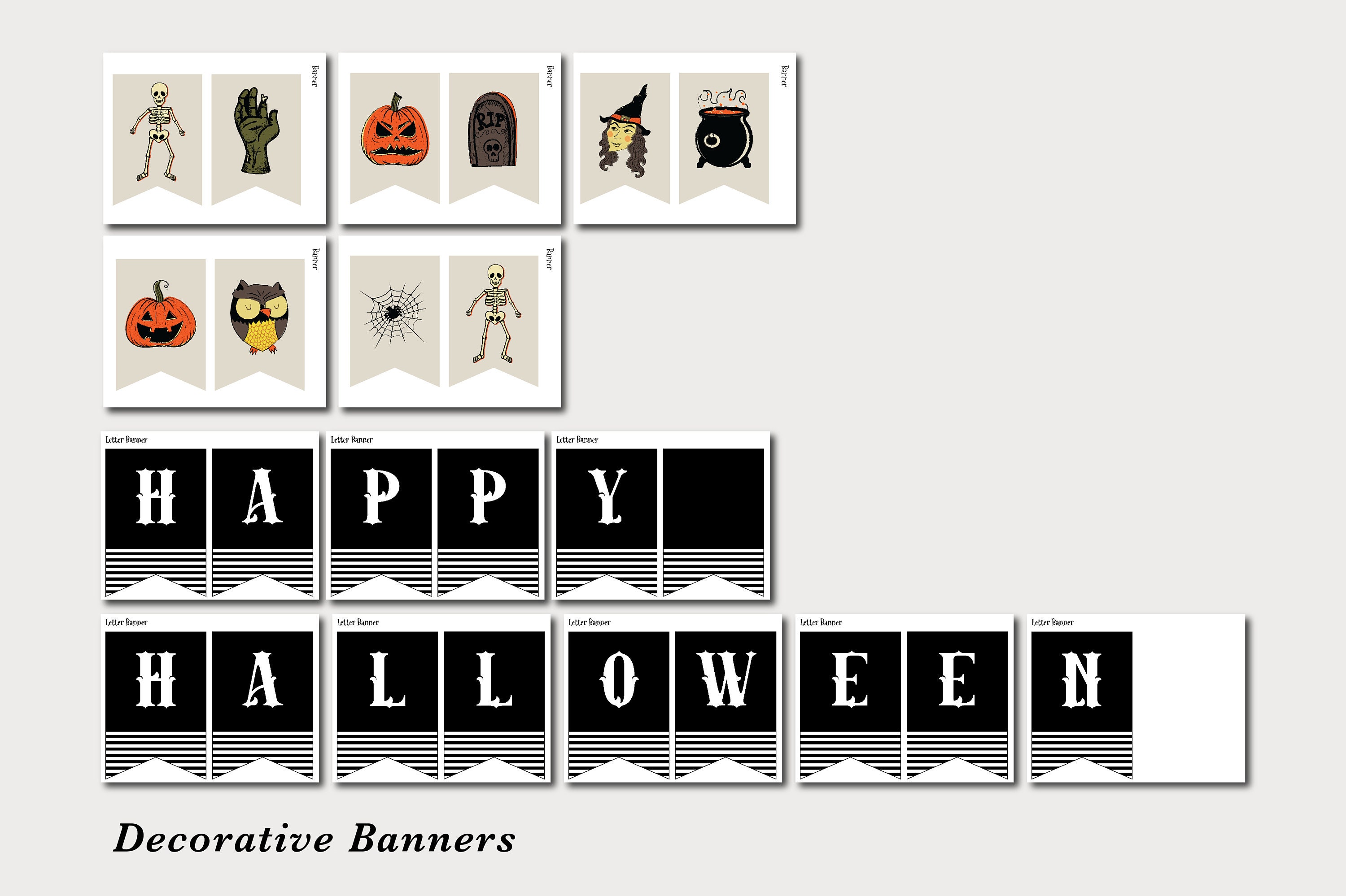 Halloween Party Pack Printables Editable Halloween Bundle Instant ...