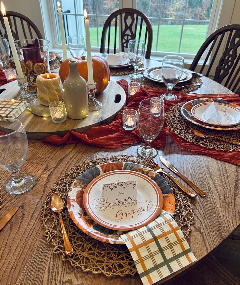 Thanksgiving Name Cards Template, Fall Bridal Shower Place Cards ...